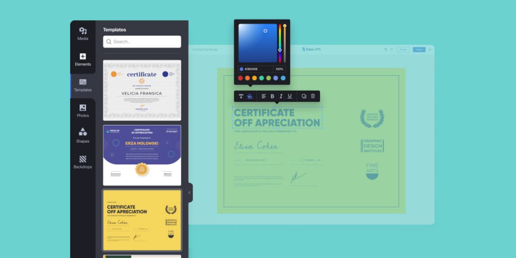 Sneak Peek: New Tutor LMS Certificate Builder | Ahoi.dev