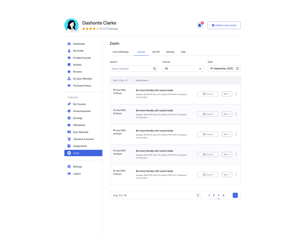 Tutor LMS Now With Zoom Frontend Dashboard | Ahoi.dev