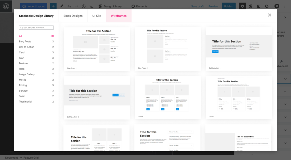 Stackable Introduces Wireframes For Gutenberg | Ahoi.dev